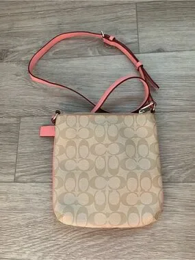 Coach | Bags | Coach Signature Canvas Stripe File Crossbody Bag | Poshmark
